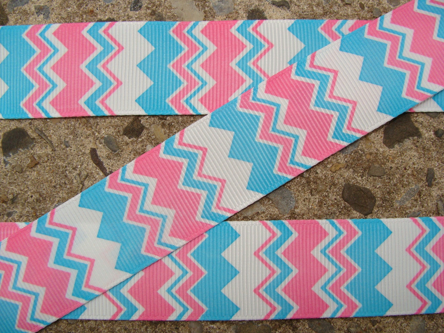Chevron Ribbon Pink and Blue Chevron Ribbon 1 3yards - Etsy