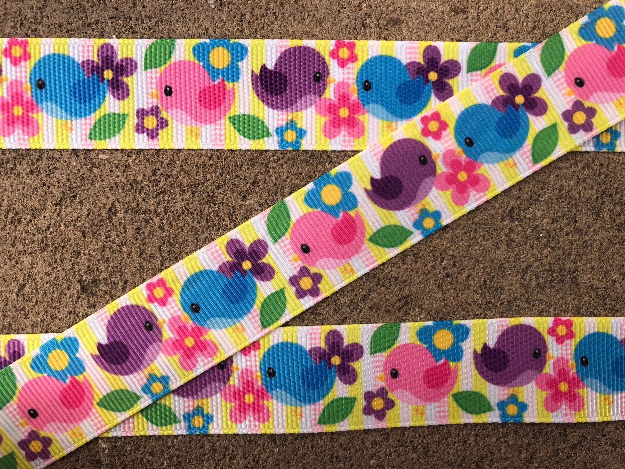 3 yards 7/8 Birds ribbon Printed ribbon with birds | Etsy