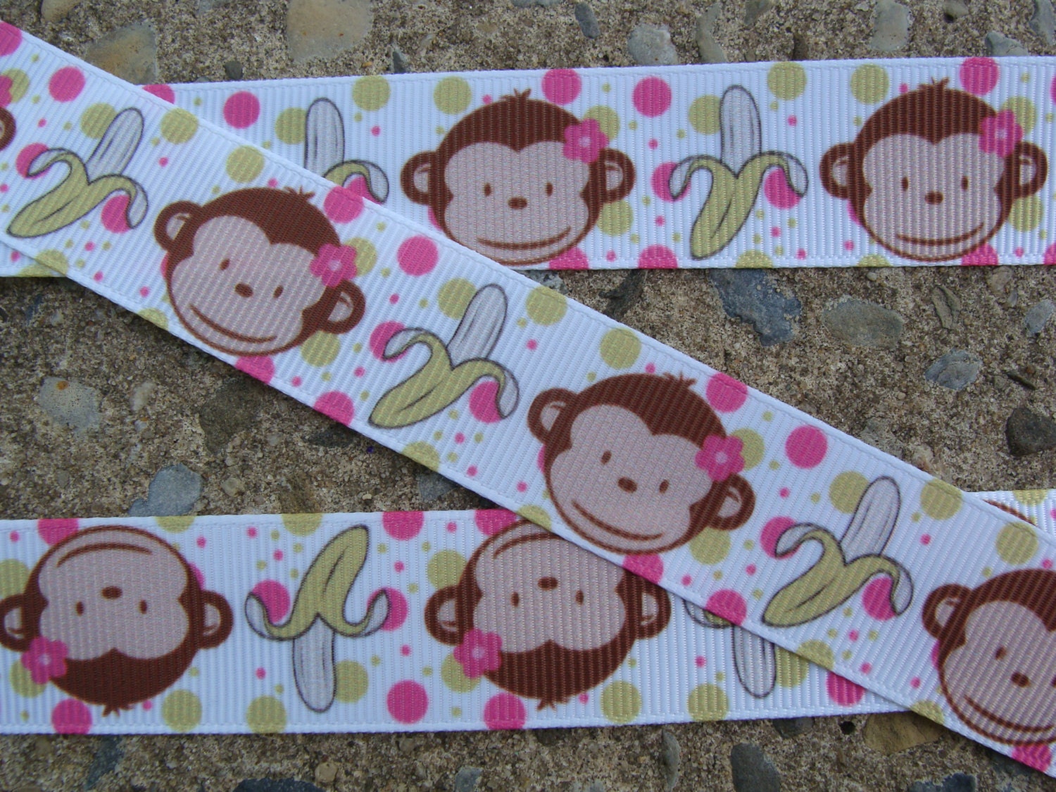 Ballerina Monkey Ribbon Printed Grossgrain Ribbon 1 3 - Etsy