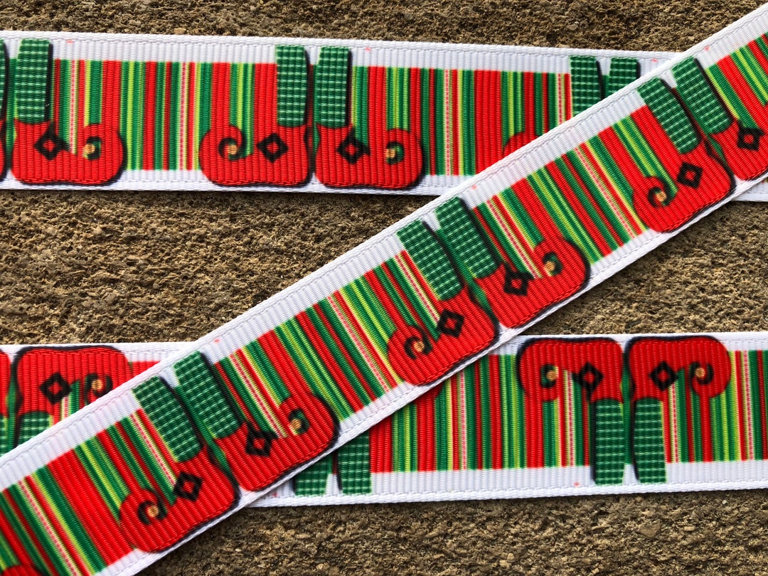 4 Yards Elf Legs Ribbon Elf Shoe Ribbon 7/8 Christmas Elf Grosgrain ...