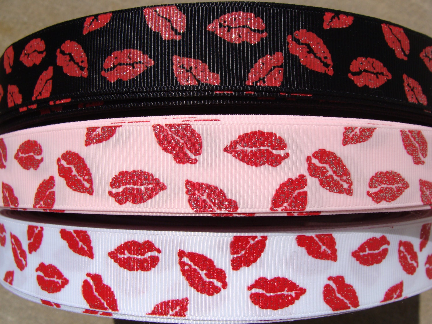 3 Yards Lips Ribbon Kiss Ribbon Valentine Ribbon Printed - Etsy