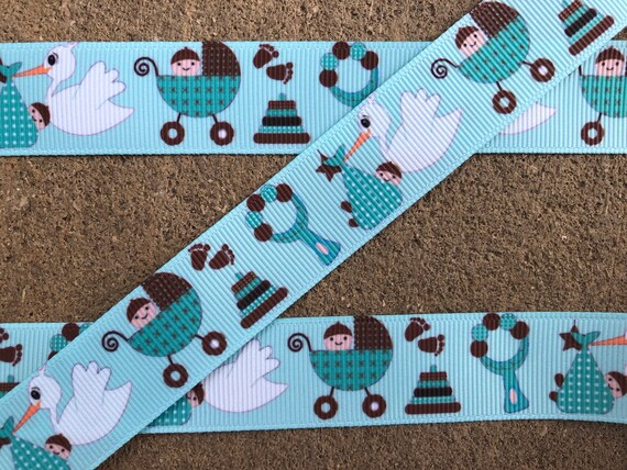 3 Yards 7/8 Baby Boy Ribbon Baby Shower Grosgrain Ribbon - Etsy