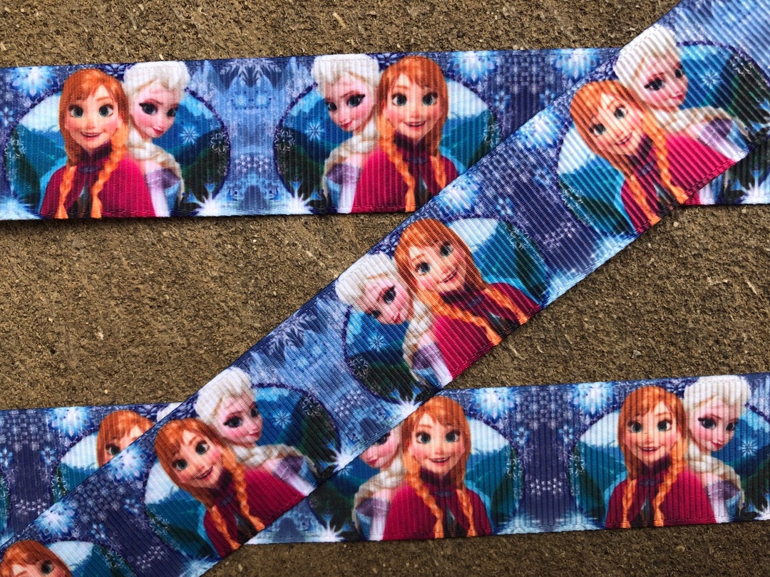 3 Yards 1” Frozen Ribbon Elsa and Anna Ribbon Cartoon Printed Ribbon ...