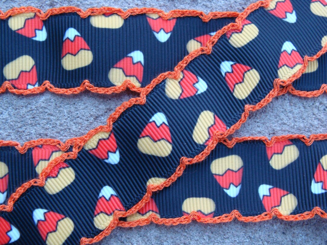4 Yards 7/8 Candy Corn Ribbon Halloween Ribbon Halloween - Etsy