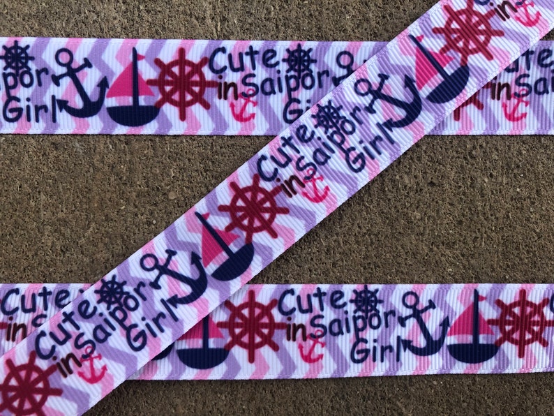 3 yards 7/8 Sea Ribbon Cruise Ribbon Anchor Ribbon Boat | Etsy