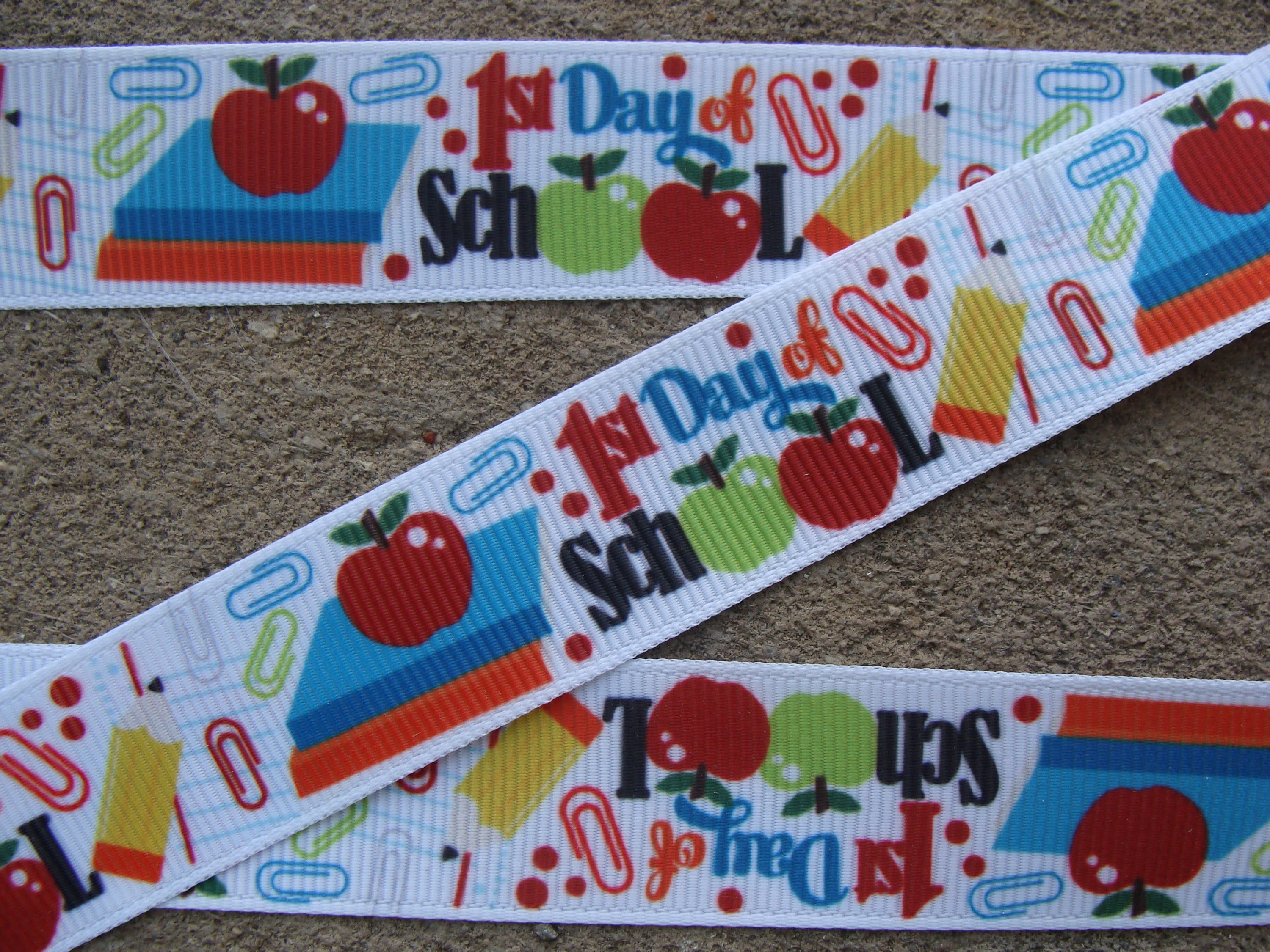 3 yards School Ribbon Back to School Ribbon 7/8" School Ribbon Books ...