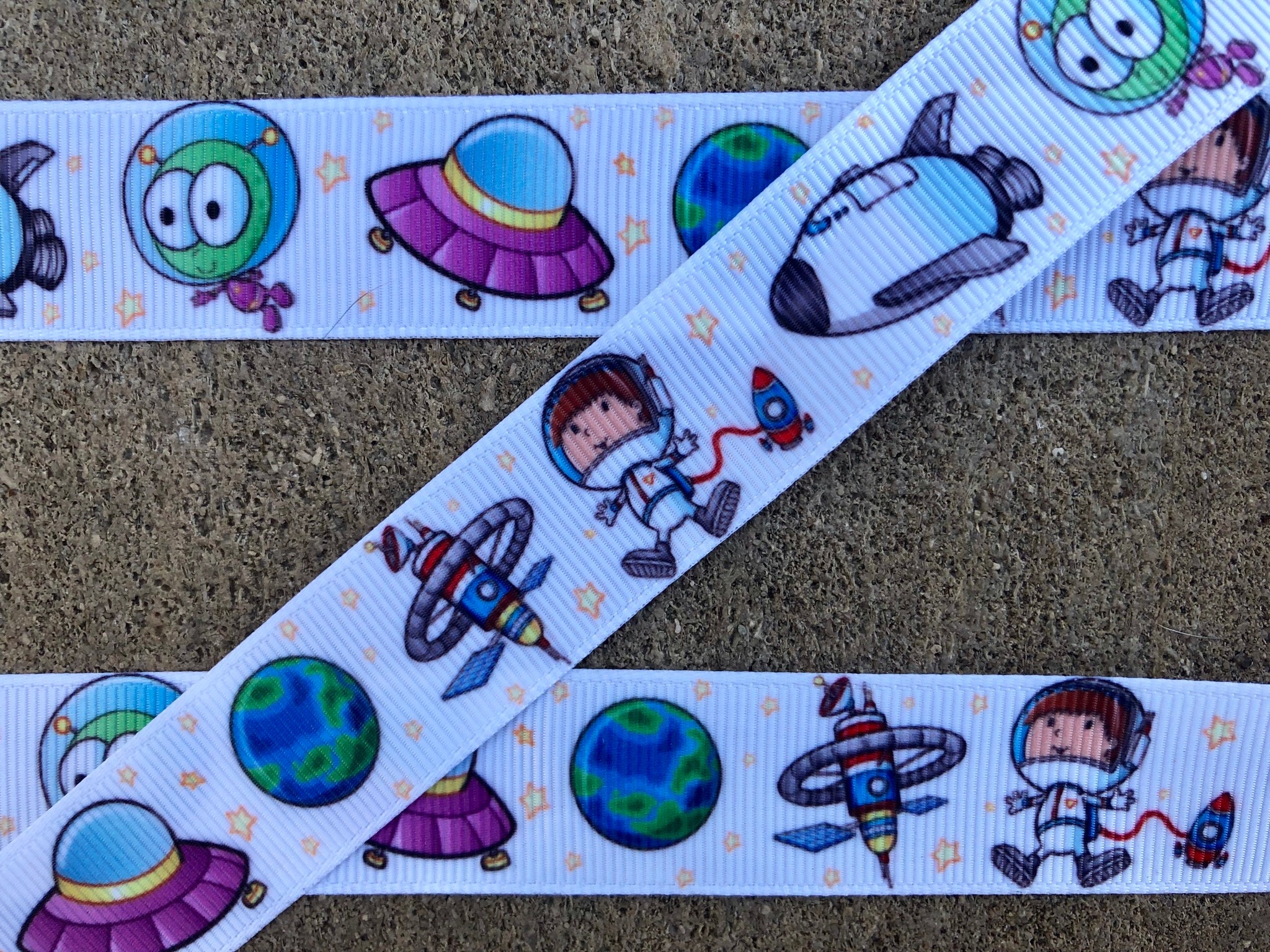 3 Yards 7/8 Space Ribbon Astronauts Ribbon Grosgrain - Etsy UK