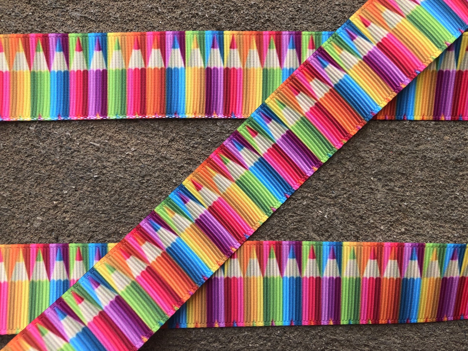3 yards 1 inch Crayon Ribbon pencil ribbon School ribbon | Etsy