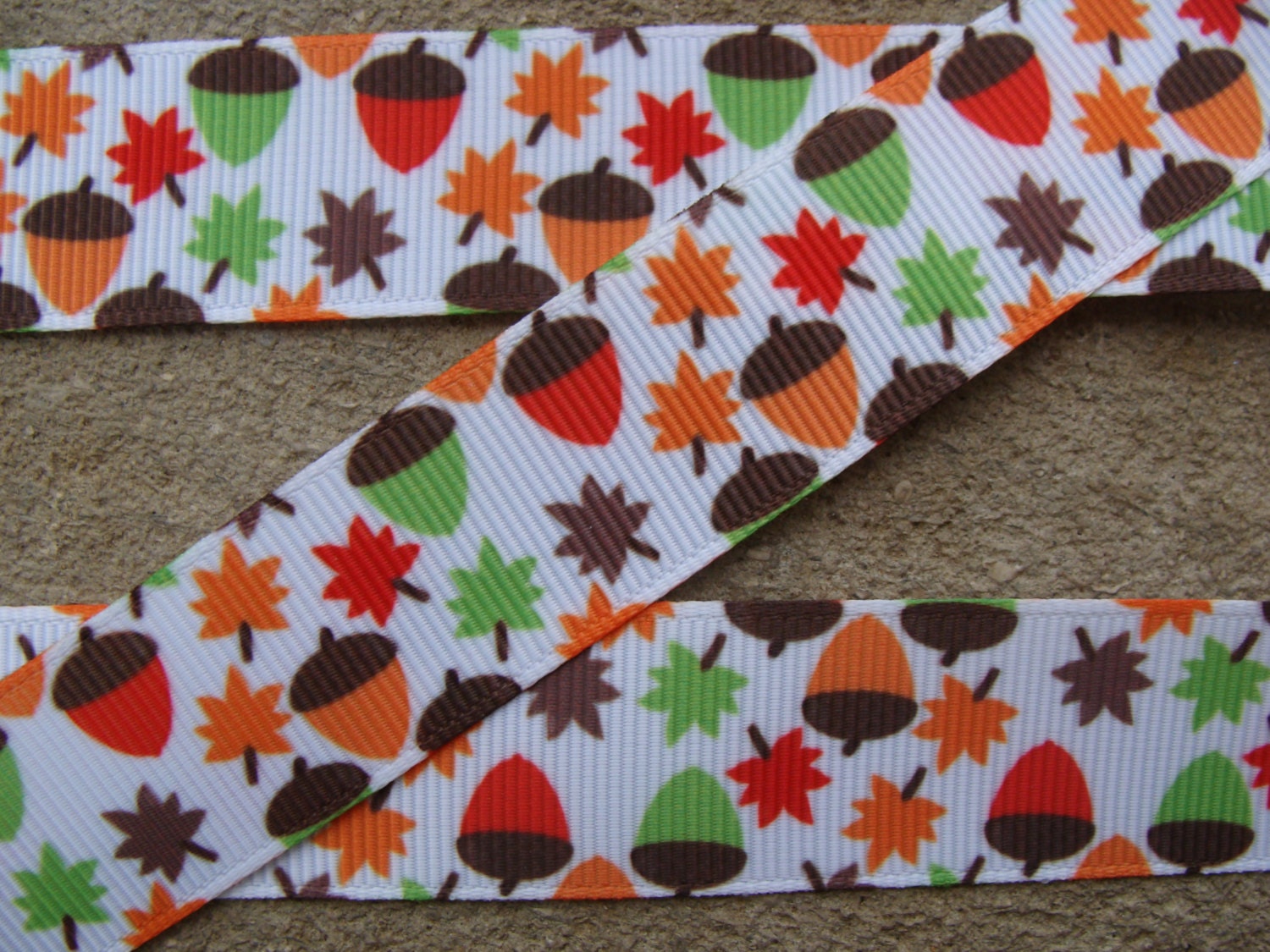 3 yards Fall Leaf Grosgrain Ribbon Printed Ribbon 7/8 | Etsy