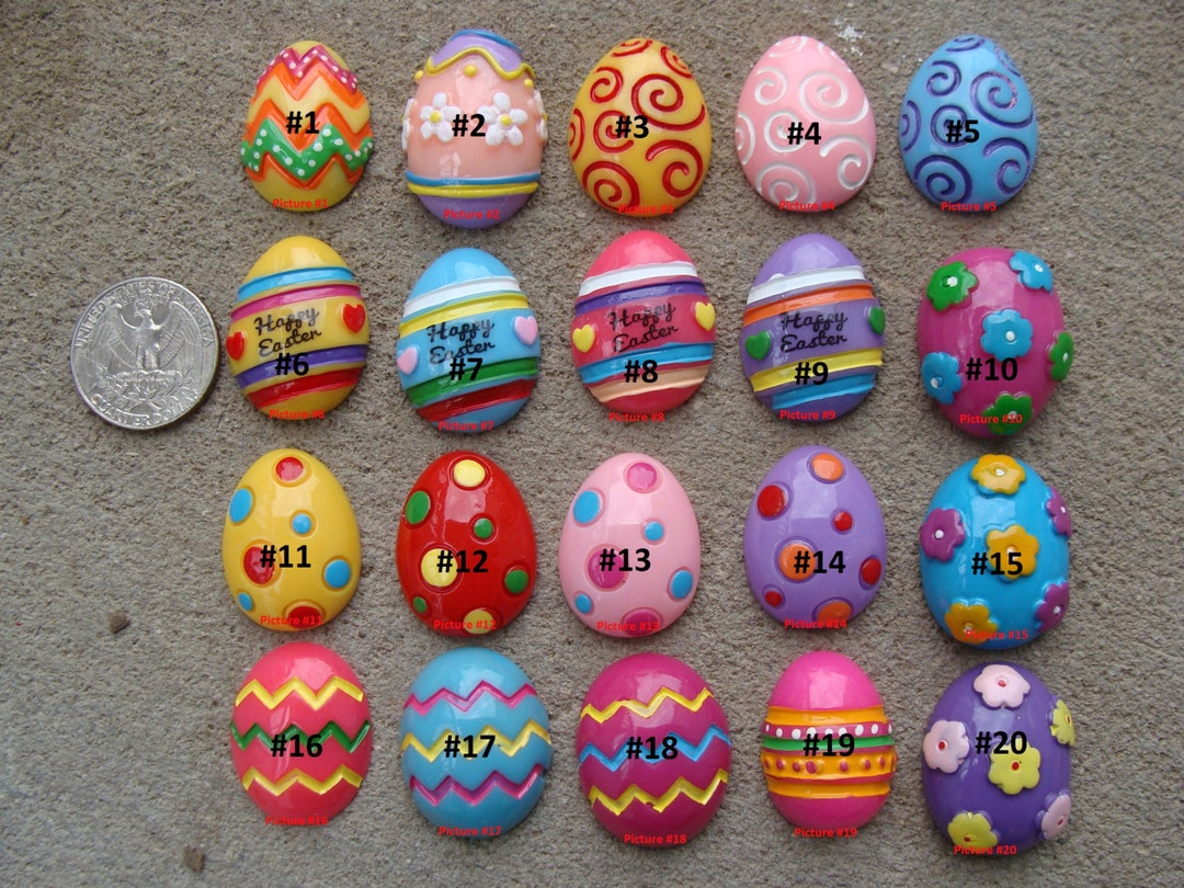 2 Easter Eggs Resin Chicks Resin Heads Hair Bow Resin Hair Bow Center ...