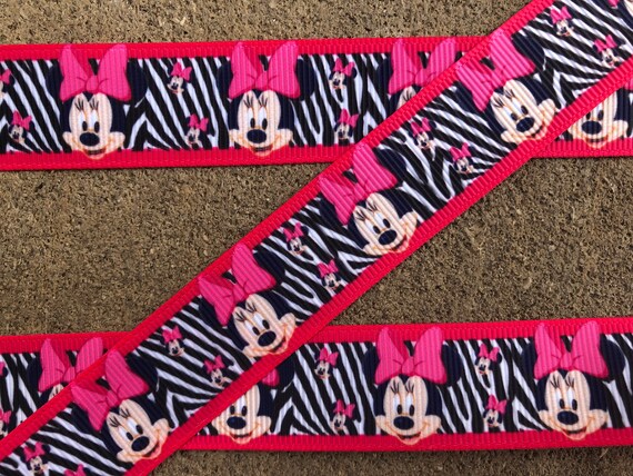 3 Yards 7/8 Shocking Pink Minnie Mouse Ribbon Zebra - Etsy