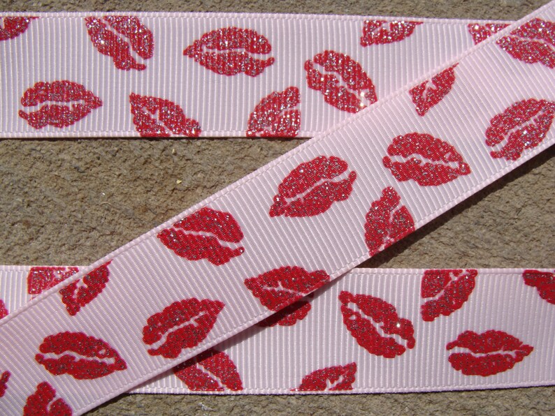 3 Yards Lips Ribbon Kiss Ribbon Valentine Ribbon Printed - Etsy