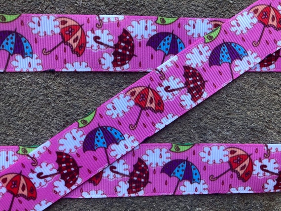 3 Yards 7/8 Umbrella Ribbon Rain Rain Go Away Ribbon | Etsy