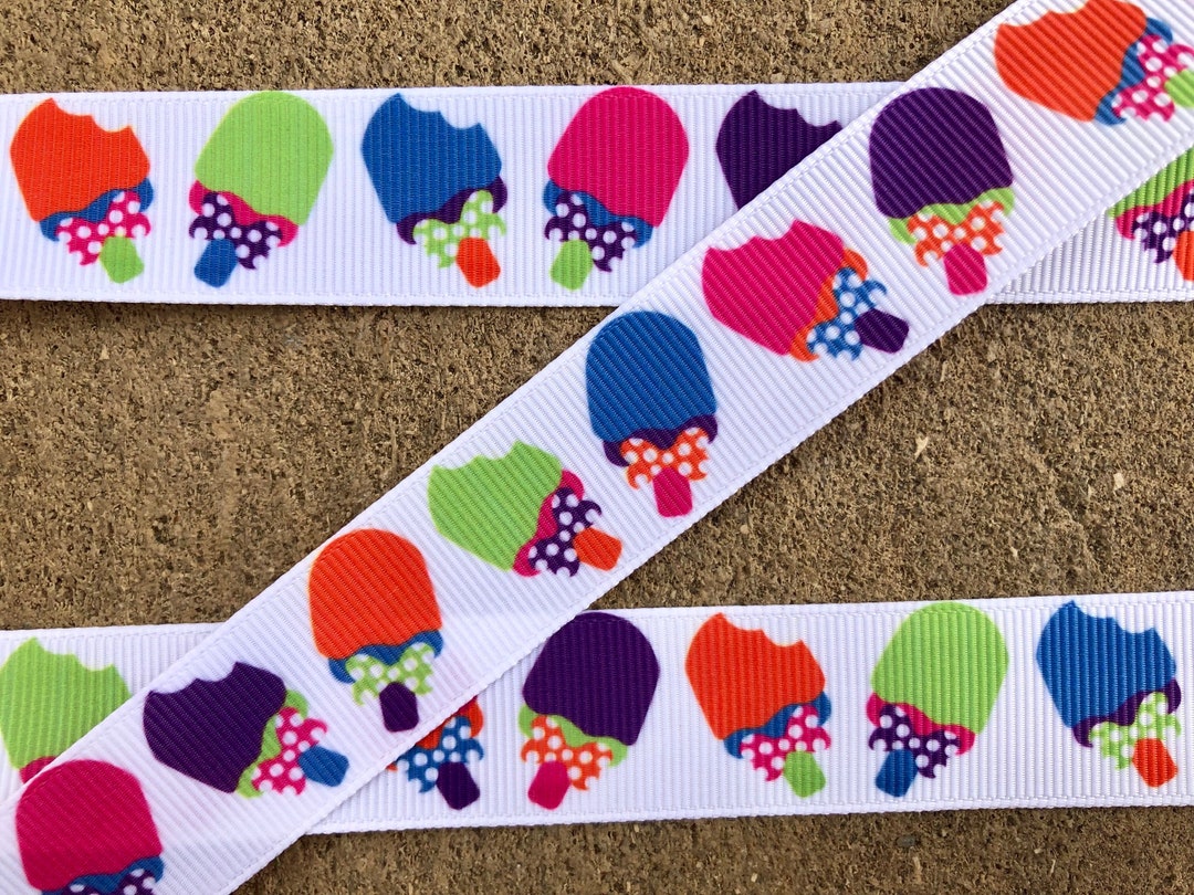 3 Yards Ice Cream Ribbon Printed Ribbon With Ice Cream Grosgrain Ribbon ...