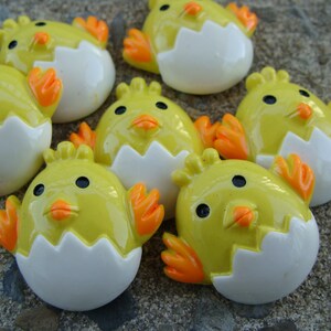 2 Easter Chicks Resin Heads Hair Bow Resin Hair Bow Center - Etsy