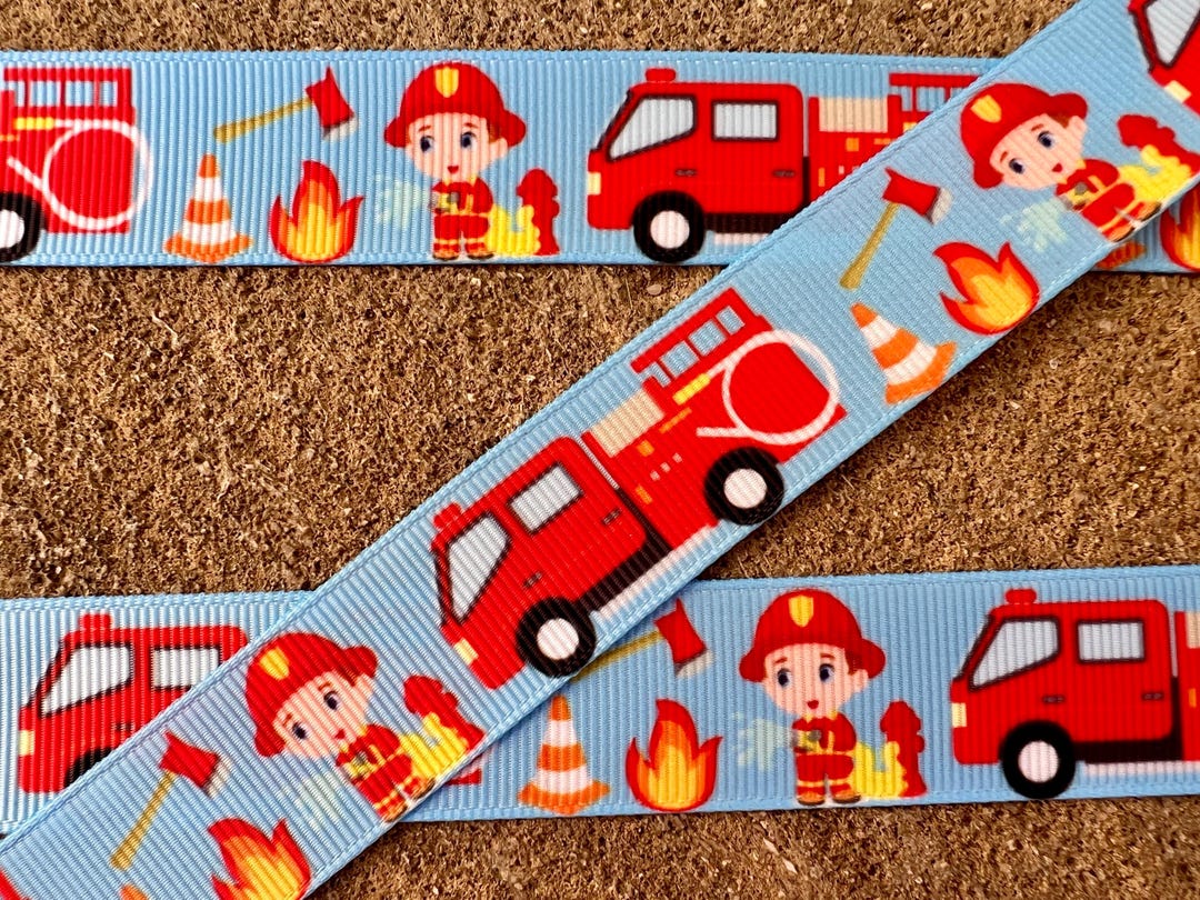 3 Yards 7/8" Daddy's Little Firefighter Ribbon Firefighter Grosgrain ...