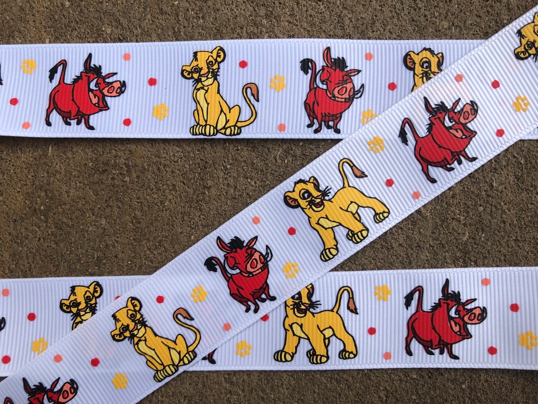 4 Yards 1" Lion Ribbon Grosgrain Ribbon Lion Printed Ribbon Kids Animal ...