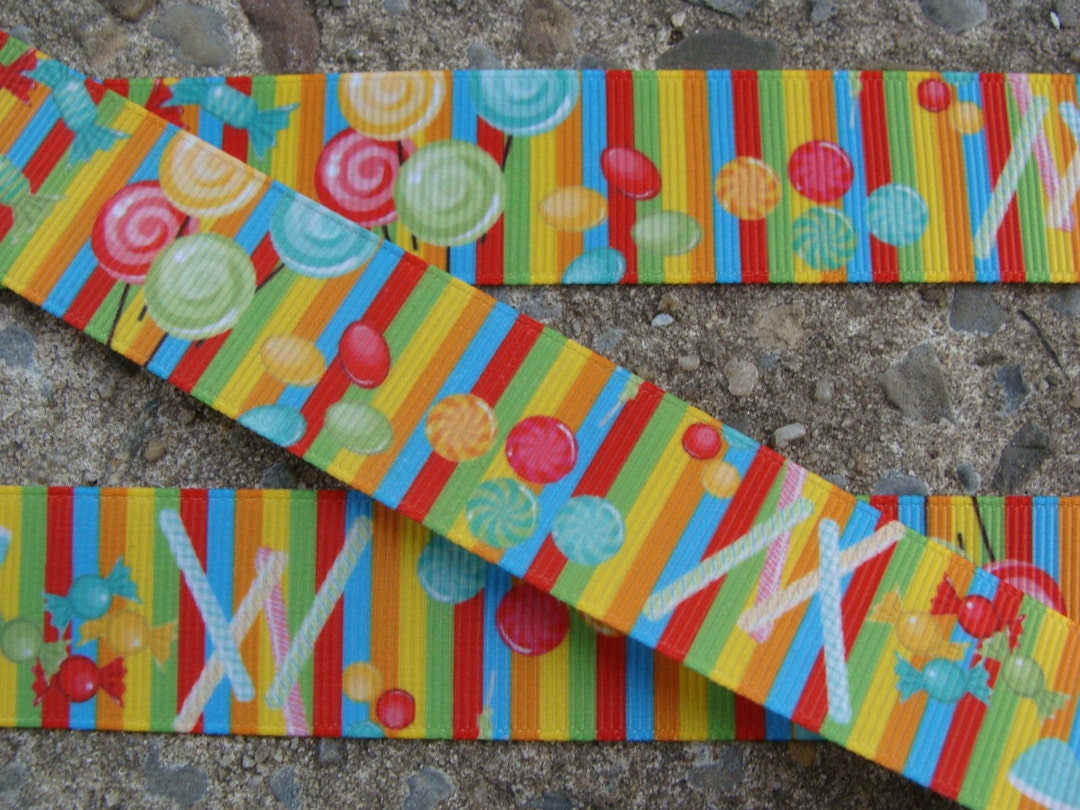 3 Yards Candy Land Ribbon Cup Cake Printed Ribbon 1" 3 Yards Ice Cream ...