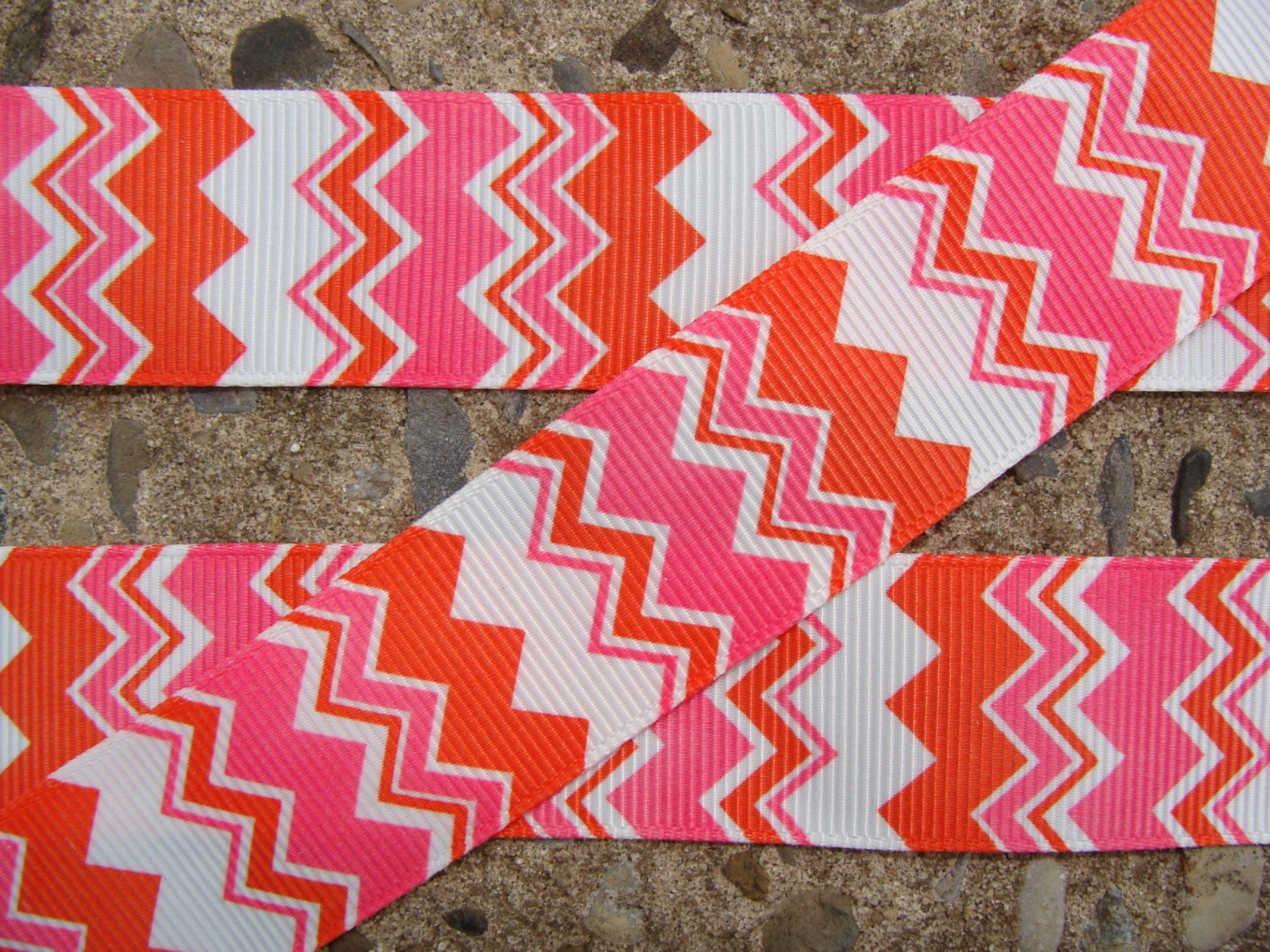 Chevron Ribbon Pink and Green Chevron Ribbon 1 Ribbon 3 - Etsy