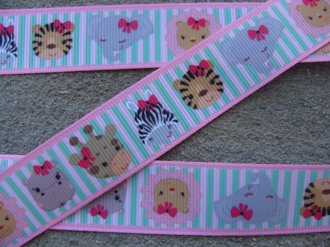 3 Yards Animal Zoo Ribbon Nursery Ribbon Kids Animal Ribbon 7/8 ...
