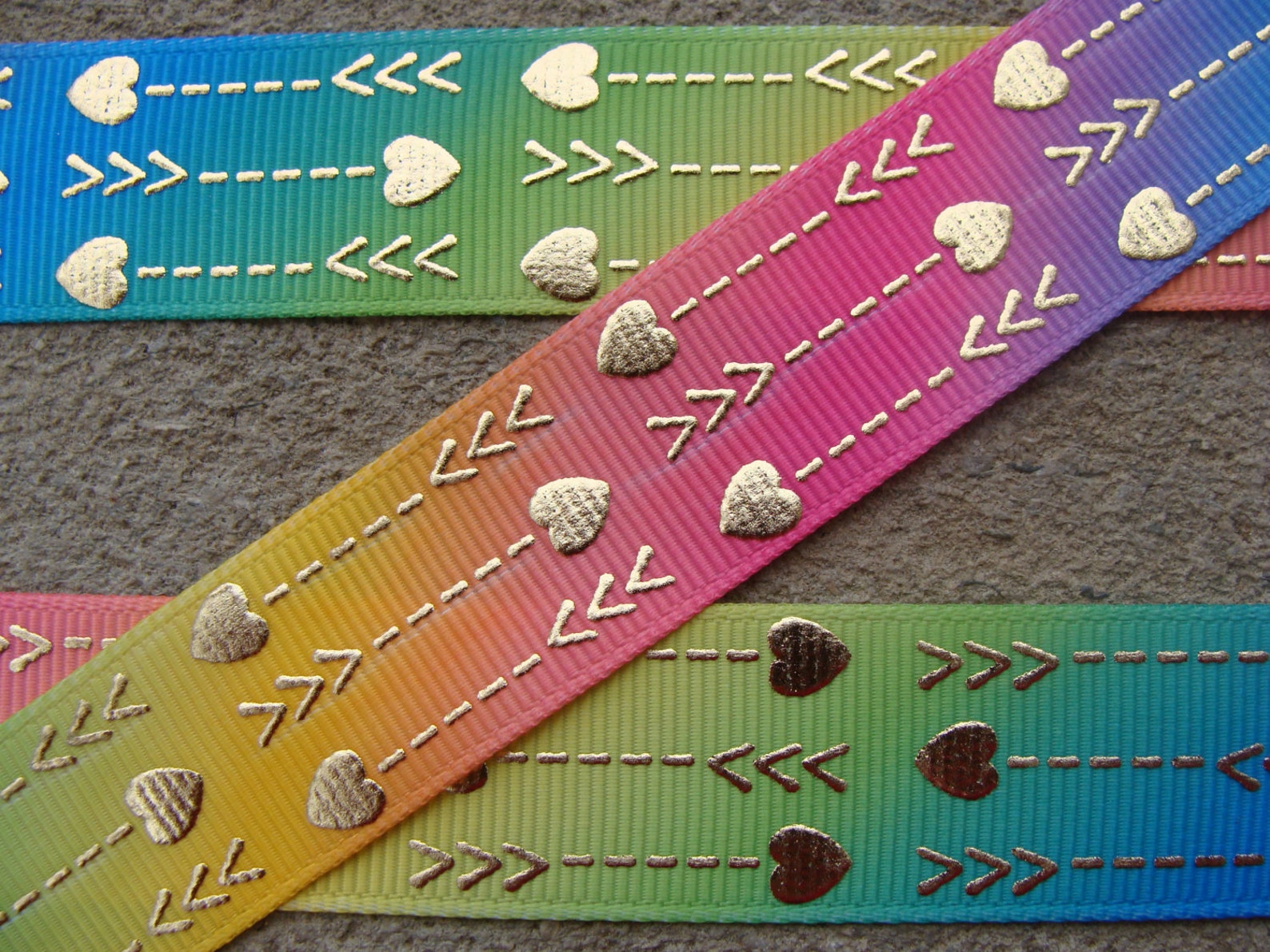 3 yards 7/8' Ribbon Arrow ribbon Black and Gold Navy and | Etsy