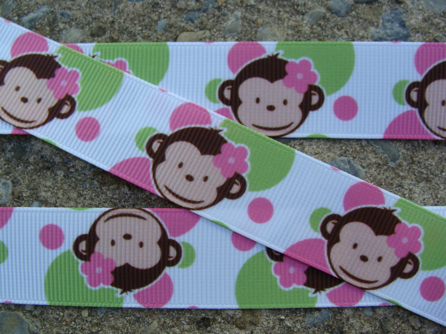 Ballerina Monkey Ribbon Printed Grossgrain Ribbon 1 3 - Etsy