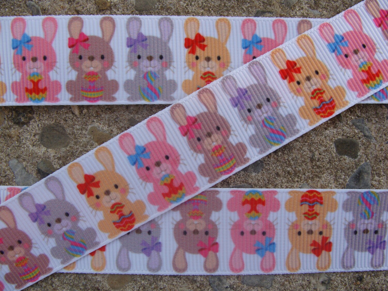 Easter Ribbon Easter Color Bunny Printed Ribbon Easter Printed Ribbon 7 ...