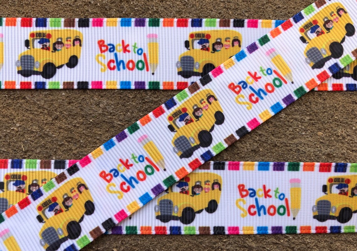 3 Yards 7/8 Back to School Ribbon School Bus Ribbon - Etsy