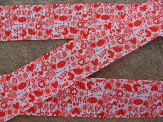 7/8 Red Valentine Ribbon i Love You Hearts - Etsy