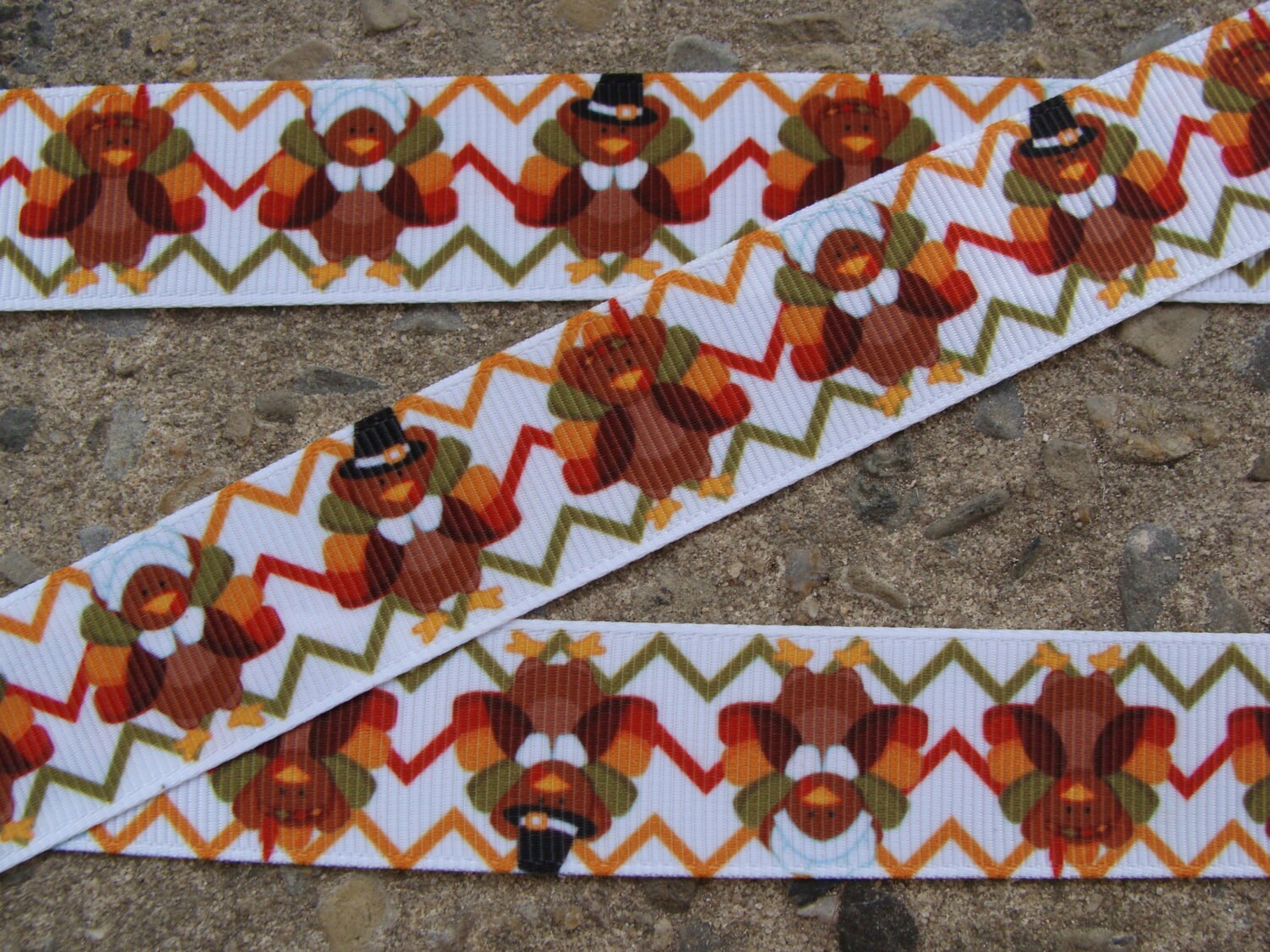 3 Yards 7/8 Turkey Ribbon Thanksgiving Ribbon Happy - Etsy