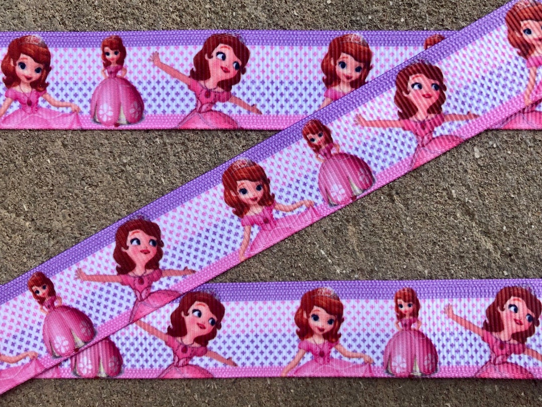 3 Yards 7/8" Sofia Ribbon Pink Princess Ribbon Sofia the First Ribbon ...