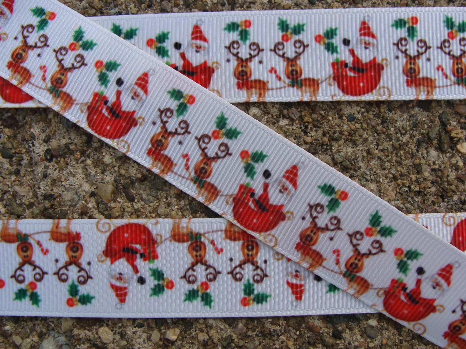 Santa Ribbon, Christmas Ribbon, Santa Claus Ribbon, Santa Grosgrain ...