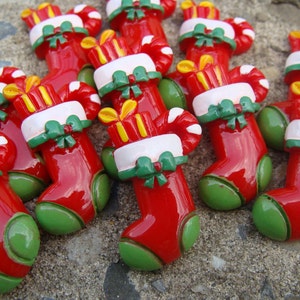 2 Christmas Glows, Socks Resins for Hair Bow Santa Hat Resin Winter ...