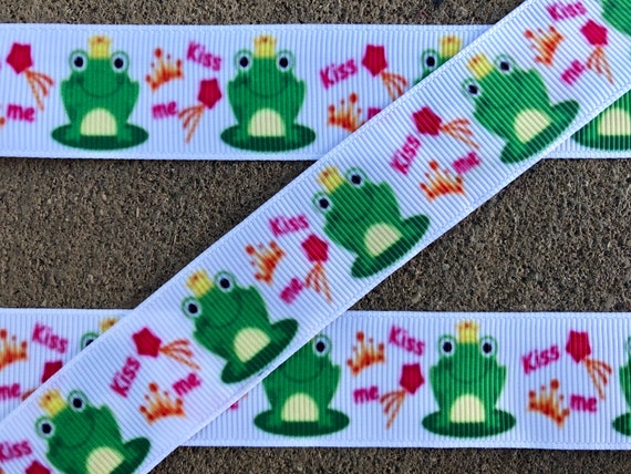 3 yards 1 Frog Ribbon Princess and a frog Printed Ribbon | Etsy