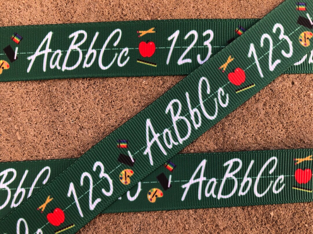 3 Yards 7/8" ABC Ribbon 123 Ribbon School Ribbon Printed Ribbon School ...