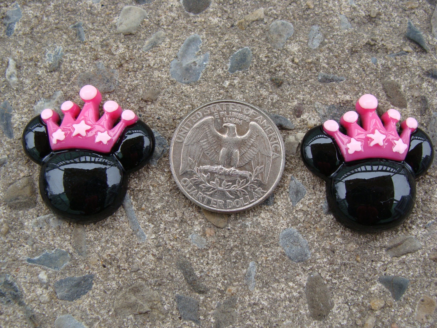 2 Princess Minnie Mouse Resins Hair Bow Resins Disney Resin - Etsy