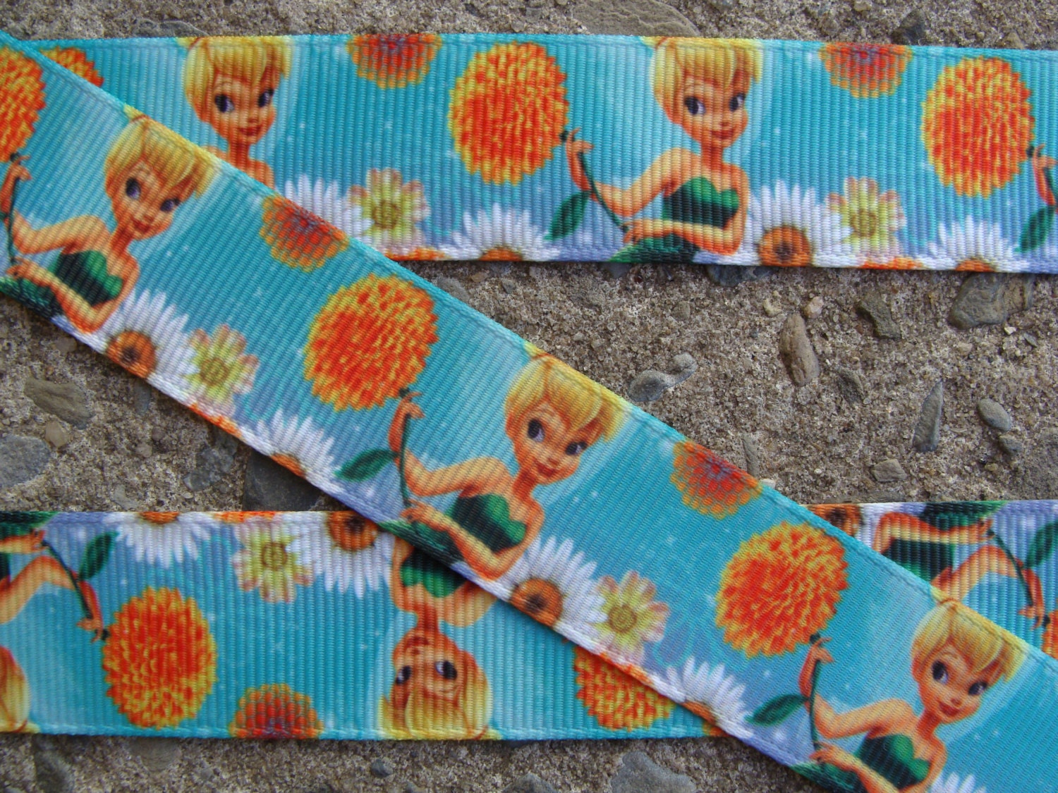 Tinkerbell Ribbon Tinker Bell Printed Ribbon 1 ribbon | Etsy