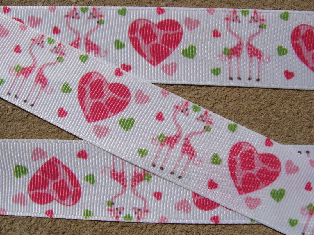 3 Yards Giraffe Ribbon Giraffe Printed Ribbon 1" Ribbon Giraffe With ...