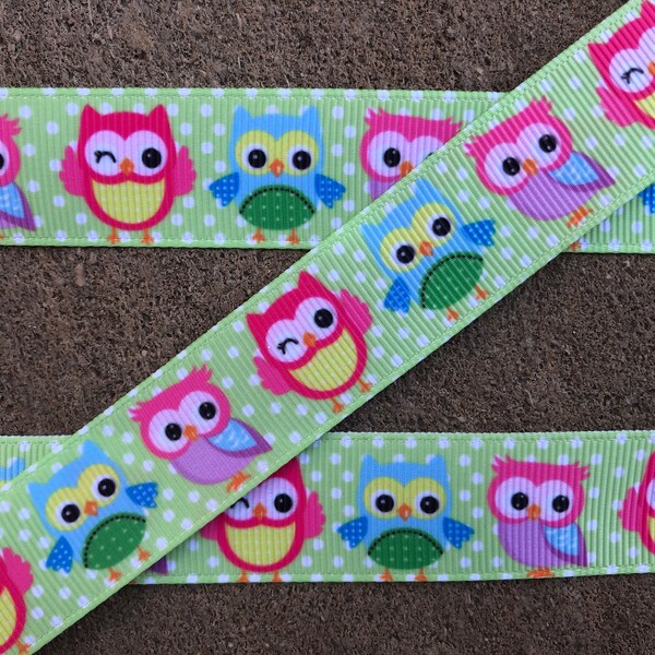 Pink and Green Owl - Etsy