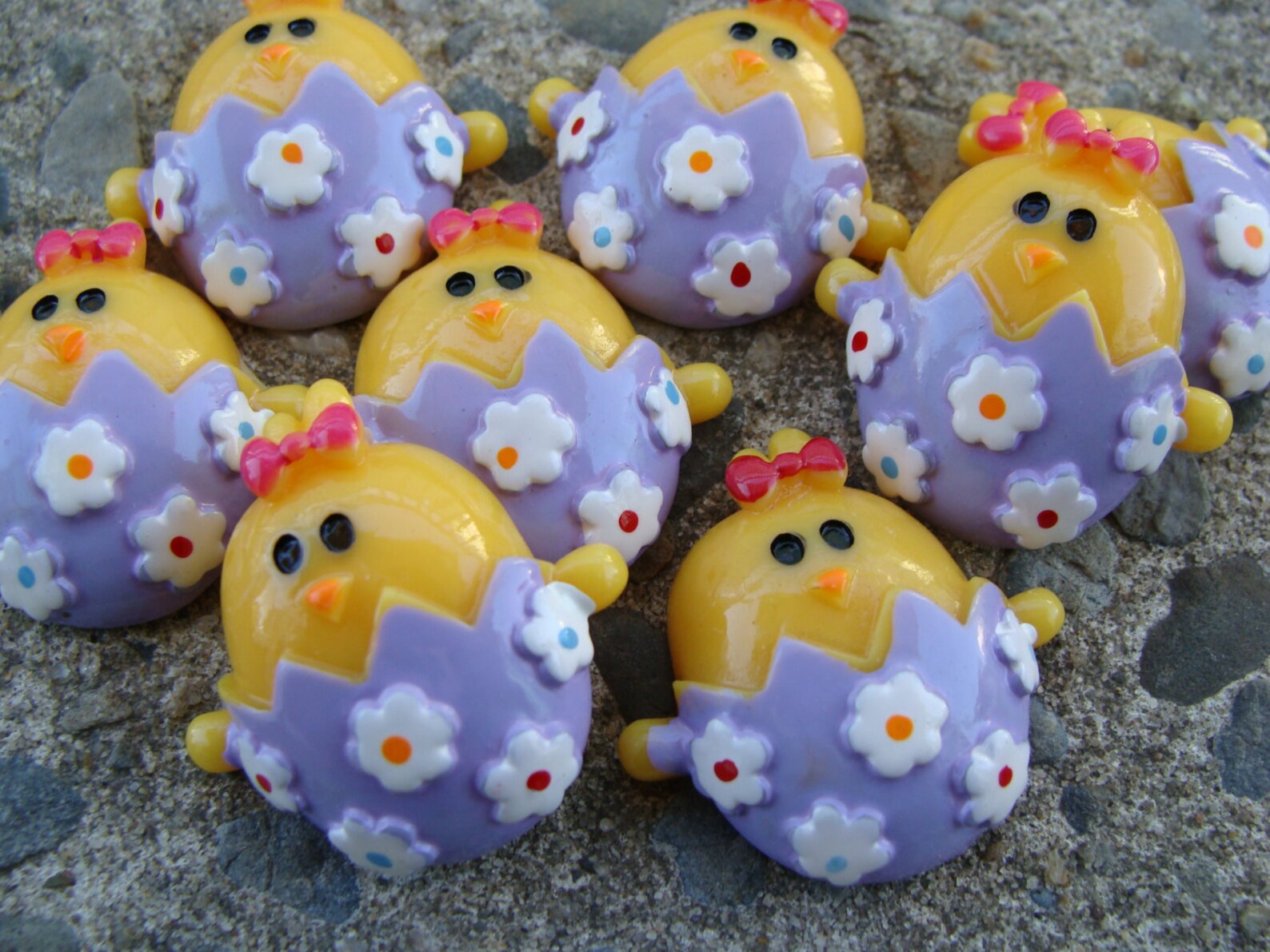 2 Easter Chicks Resin Heads Hair Bow Resin Hair Bow Center - Etsy