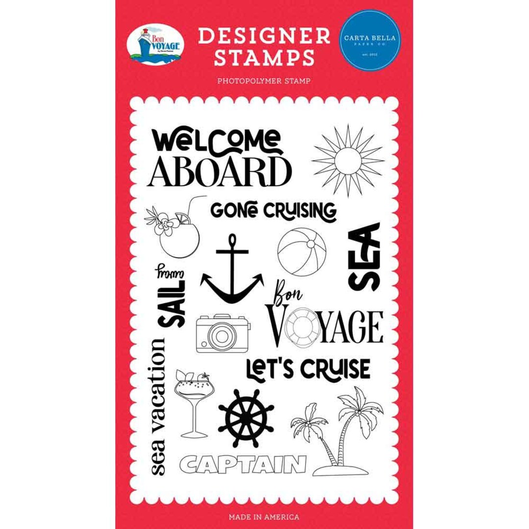 Welcome Aboard Stamp Set Bon Voyage Steve Duncan Carta Bella Clearance ...