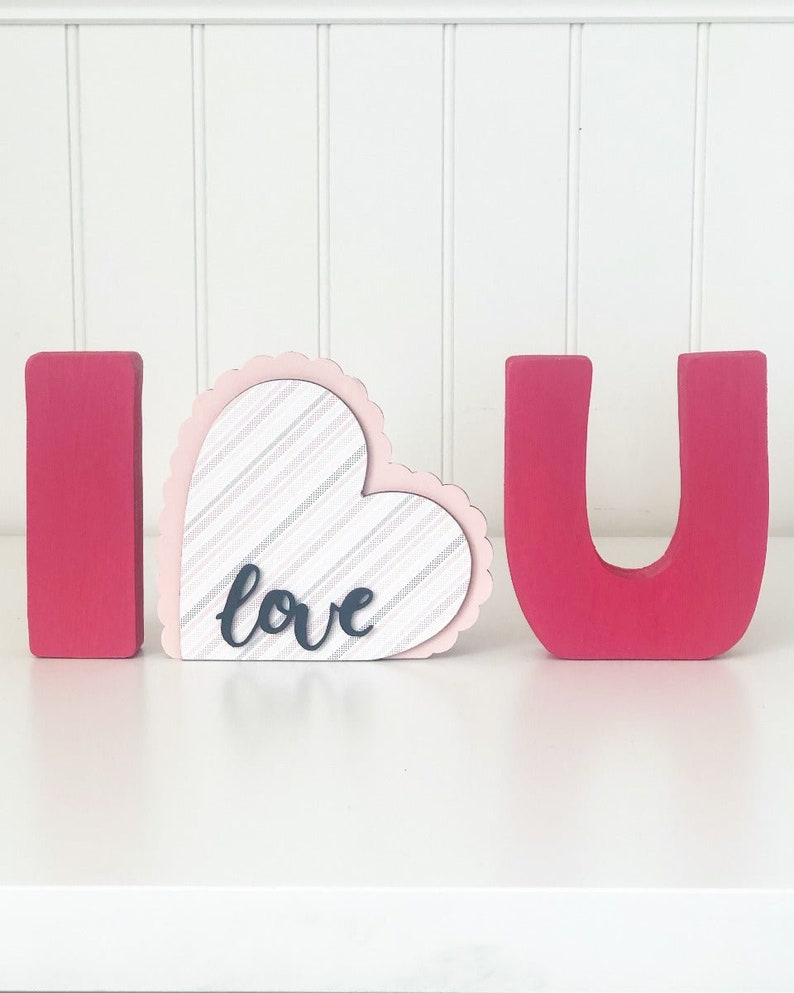 I 3 U Block Words Unfinished Wood Craft Foundations Decor - Etsy