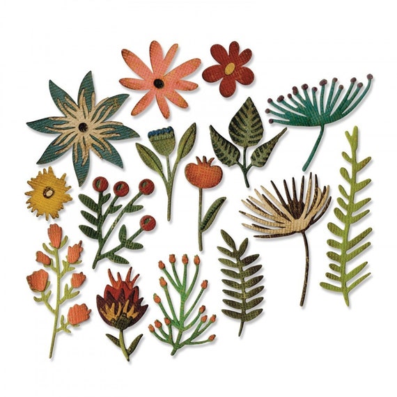 Funky Floral 3 Thinlits Die Set by Tim Holtz Sizzix 662702 - Etsy