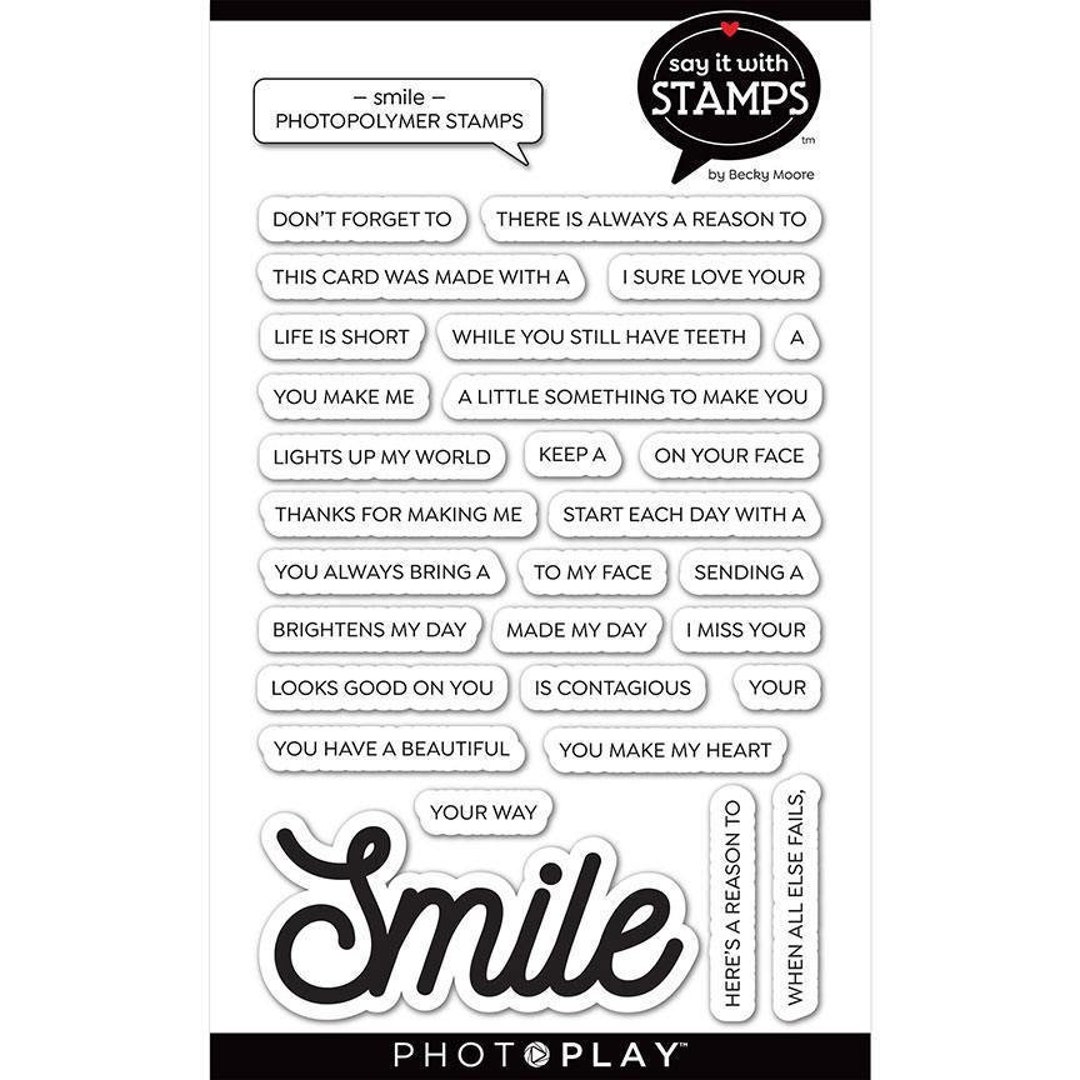 Smile Word Stamps Say It With Stamps Photoplay-clearance - Etsy