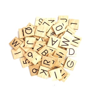 Scrabble Tile Letters 120 Characters, Clean Font, Natural Finish ...