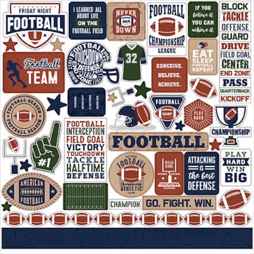 Football Element Stickers Echo Park - Etsy