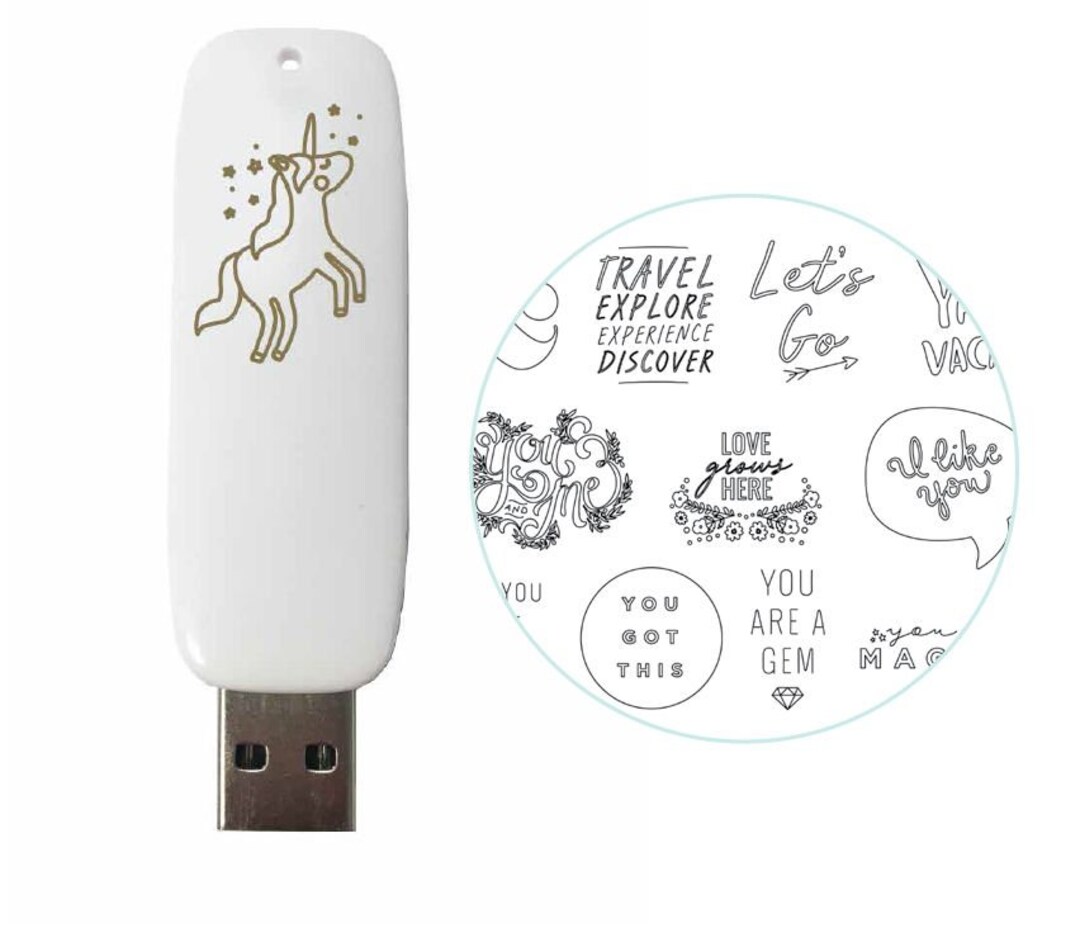 Icons & Words Designs USB Artwork Drive Foil Quill We R Memory Keepers ...