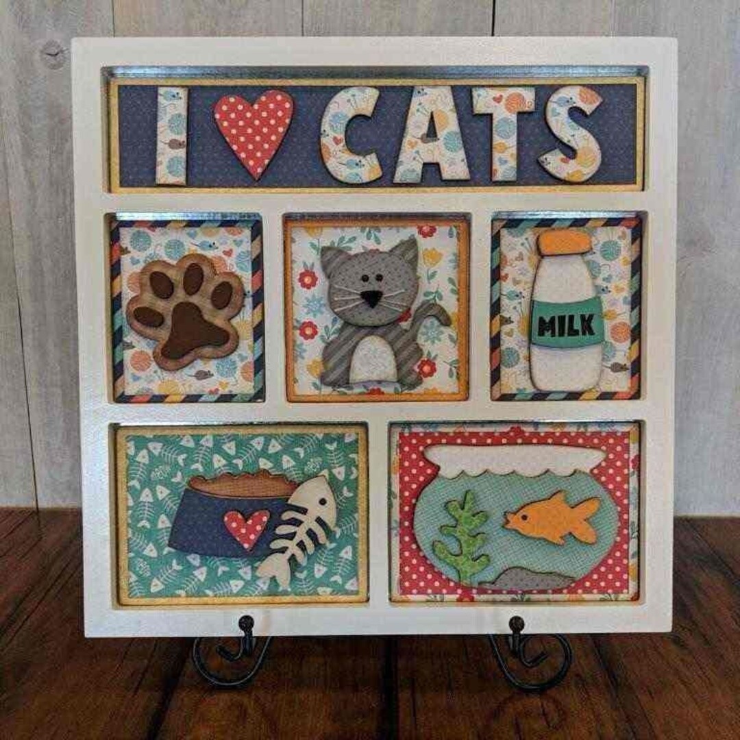 I Love Cats Shadow Box Kit Foundations Decor 40001-9 - Etsy