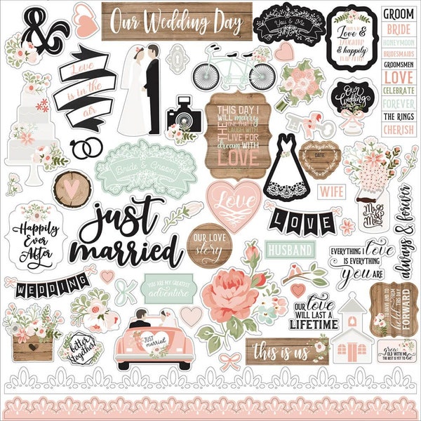 Wedding Scrapbook Stickers - Etsy
