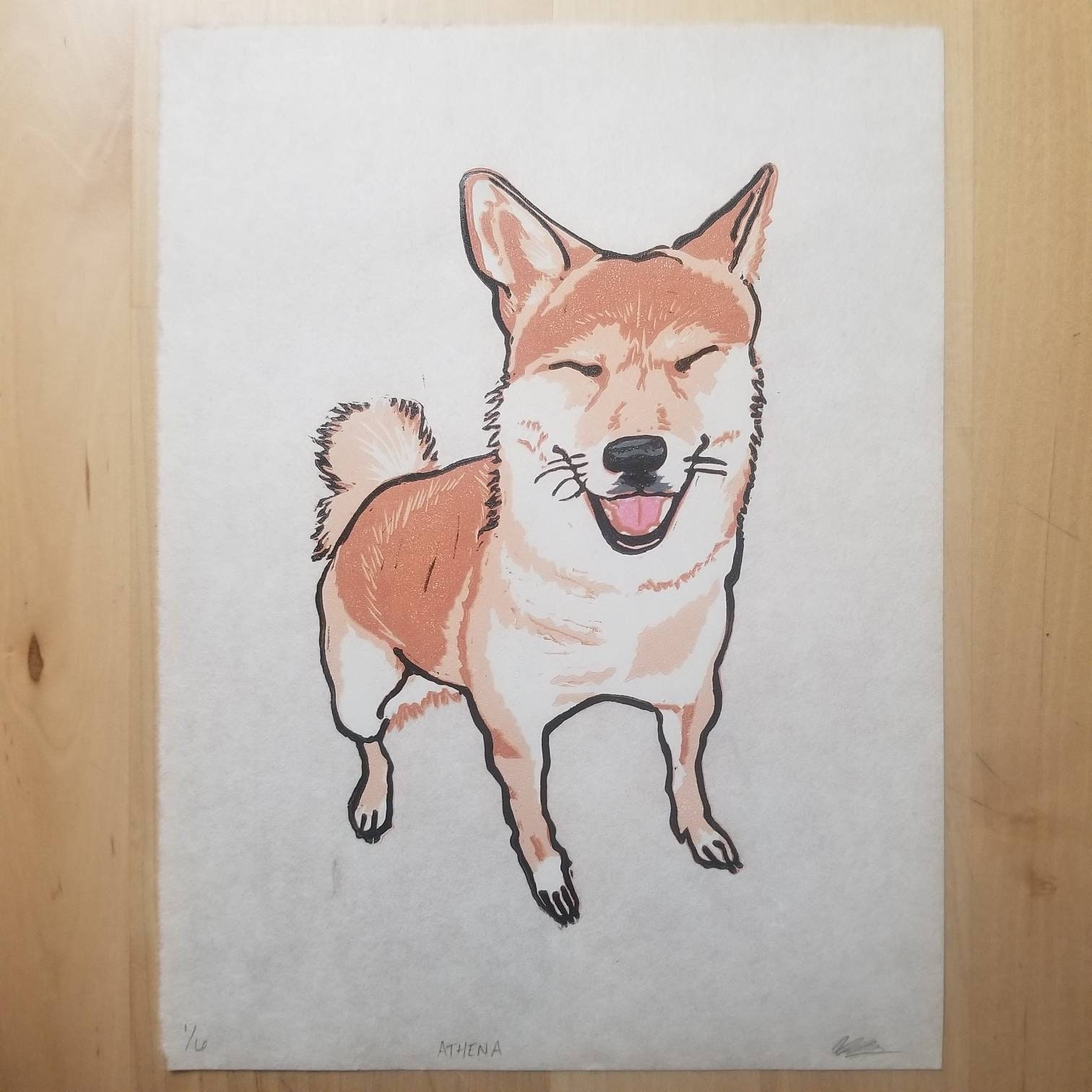 Custom Dog Block Print || Memorial Pet Portrait || Reduction Block ...